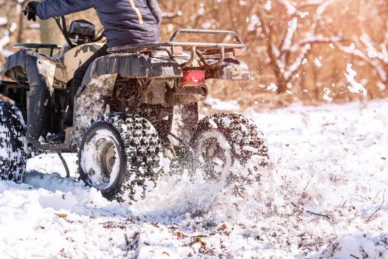 Travel in the Winter on the ATV. Beautiful Winter Nature Stock Image ...