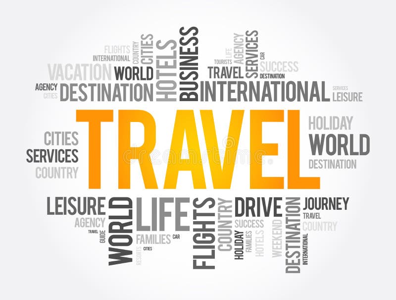 Travel Word Cloud Collage, Concept Background Stock Illustration ...