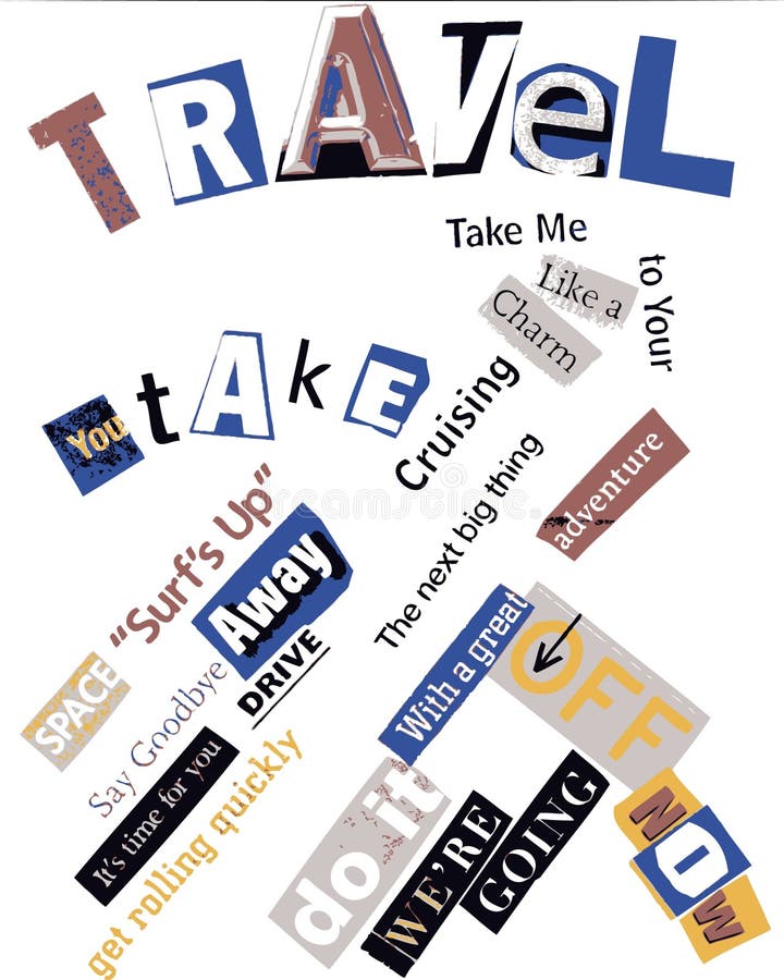 Travel Art Word Beach and Sea Vector Stock Vector - Illustration of ...