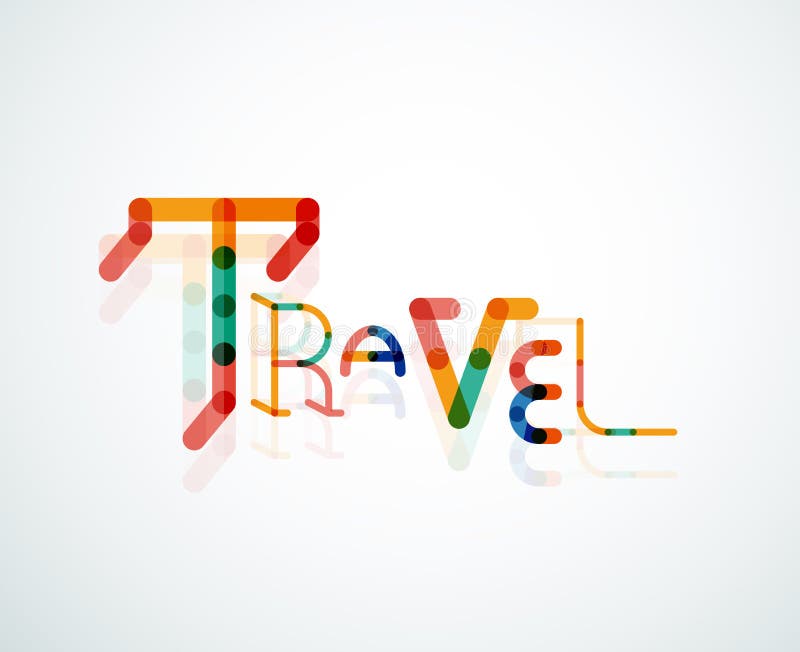 Travel word font concept stock vector. Illustration of black - 45547839