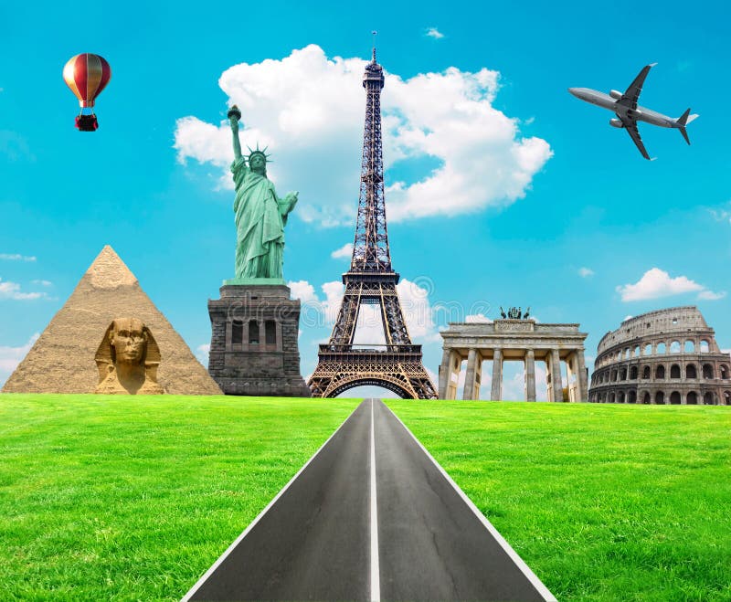 Travel the world concept stock image. Image of colosseum - 151750261