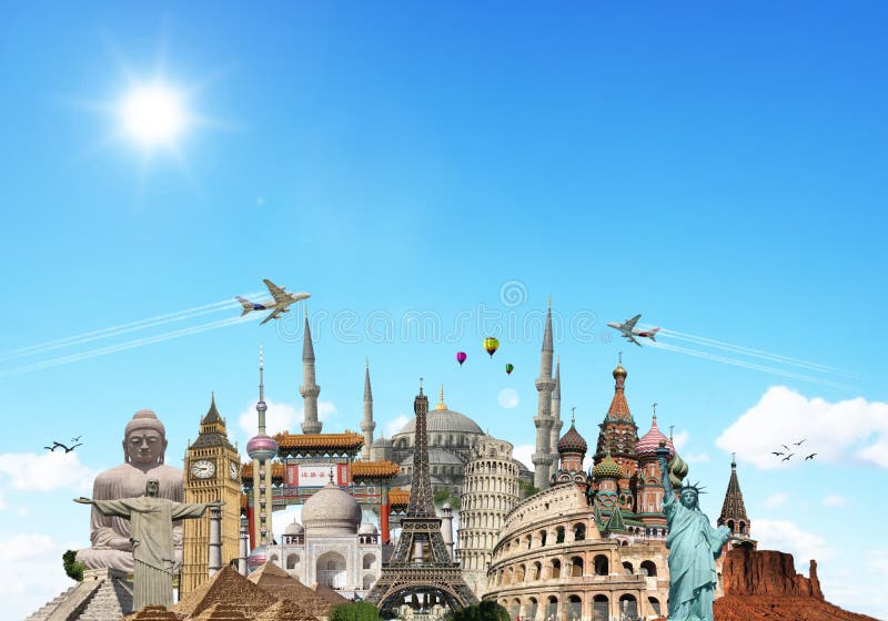 Travel the World Monuments Concept Stock Illustration - Illustration of ...