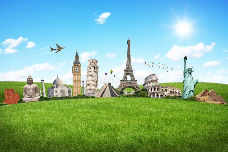 Travel the World Monuments Concept Stock Illustration - Illustration of ...