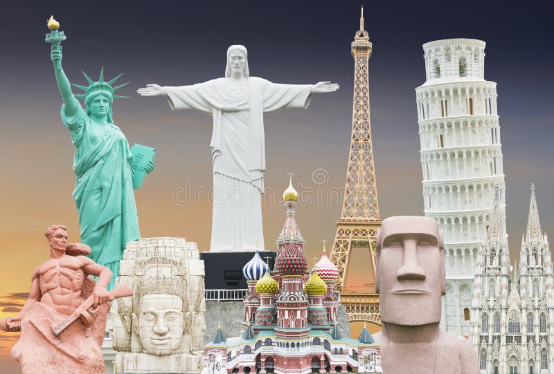 Travel the World Monuments Concept Stock Photo - Image of sunset ...