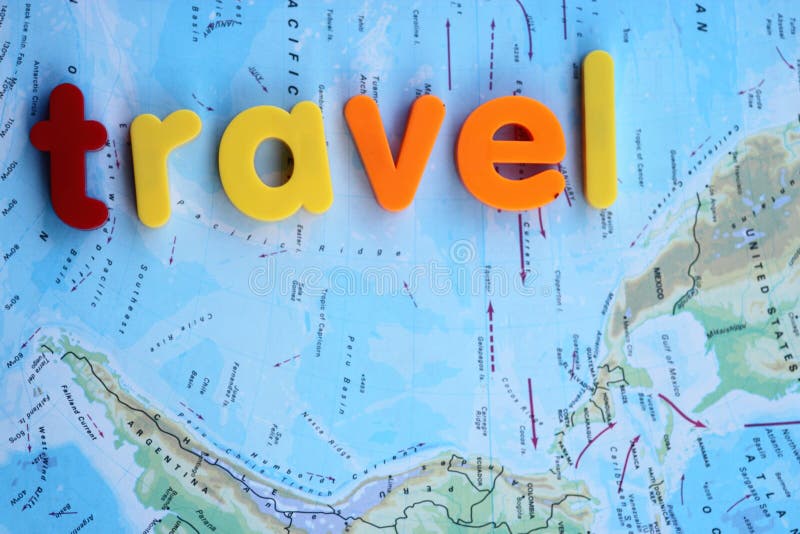 Travel written on map stock photo. Image of hotel, navigation - 139433840