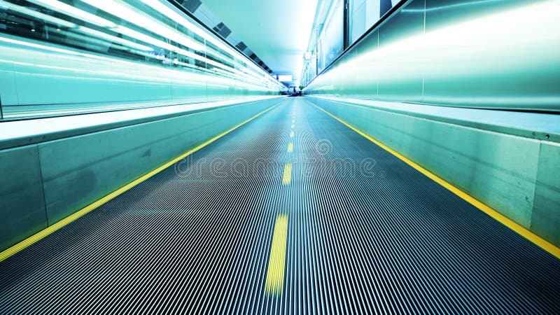 Travelator stock image. Image of light, business, blue - 11613615