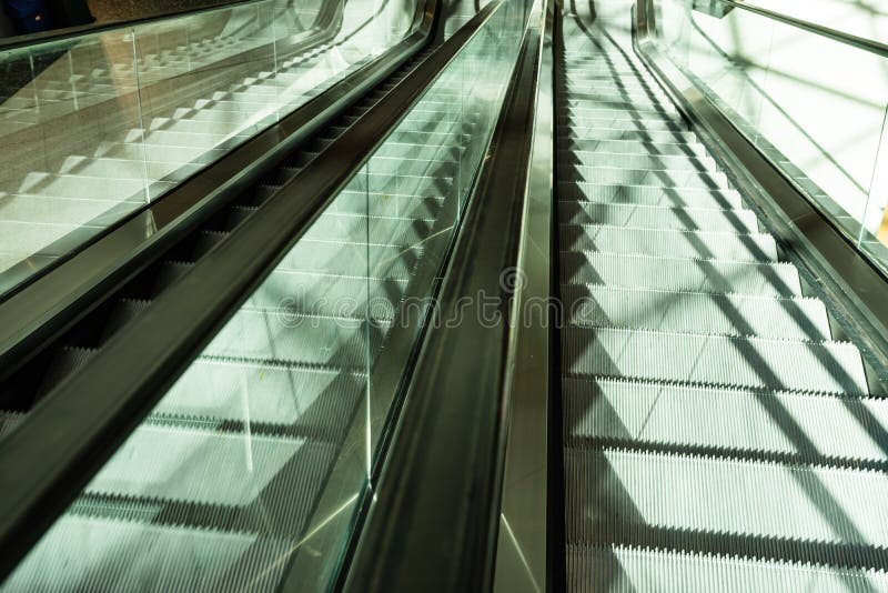 Travelator, Moving Walkway in Shopping Centre in Bucharest, Romania ...