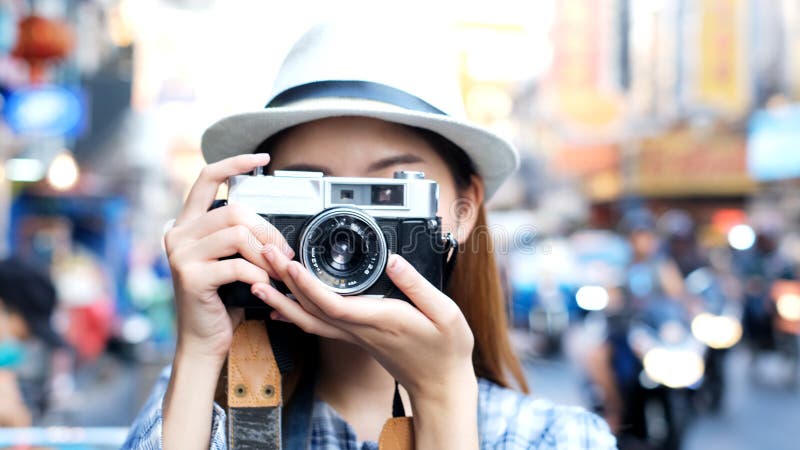 Traveler Asian Blogger Women Travel In Bangkok Thailand Beautiful