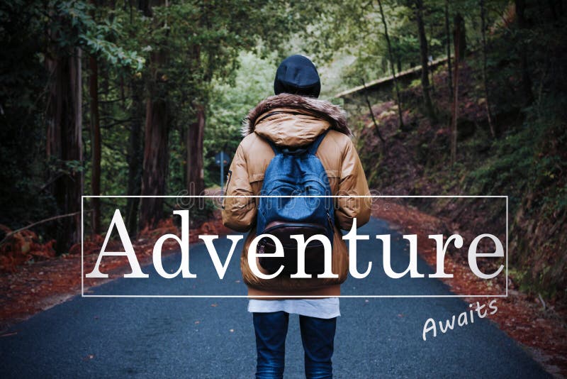 Backpack and Adventure Message Stock Image - Image of adventure ...