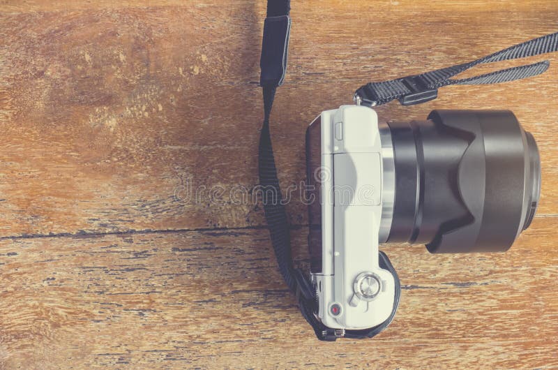 Traveler camera on table stock photo. Image of boards - 75968902