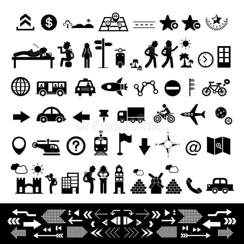 Traveler explorer icon set stock vector. Illustration of stick - 51195874