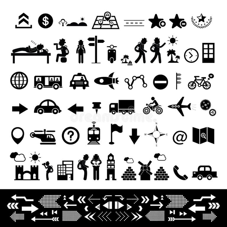 Traveler explorer icon set stock vector. Illustration of stick - 51195874
