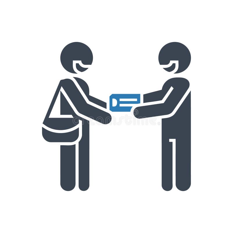 Traveler Giving Boarding Pass Icon Stock Vector - Illustration of ...