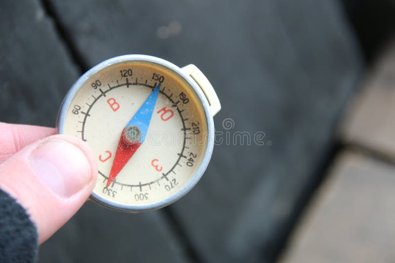 Close-Up of Hand Holding Navigational Compass Stock Photo - Image of ...