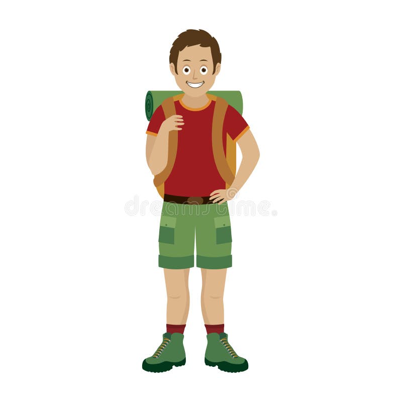 Traveler Man with Travel Bag Icon Vector Stock Vector - Illustration of ...