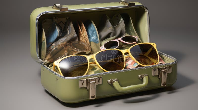 Traveler S Paradise: a Suitcase Overflowing with Stylish Sunglasses ... Traveler S Paradise: a Suitcase Overflowing with Stylish Sunglasses ...