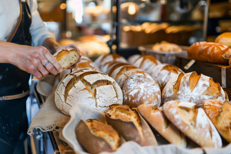 Traveler Sampling Artisan Bread at a Local Bakery Stock Photo - Image of traveler, artisan ...