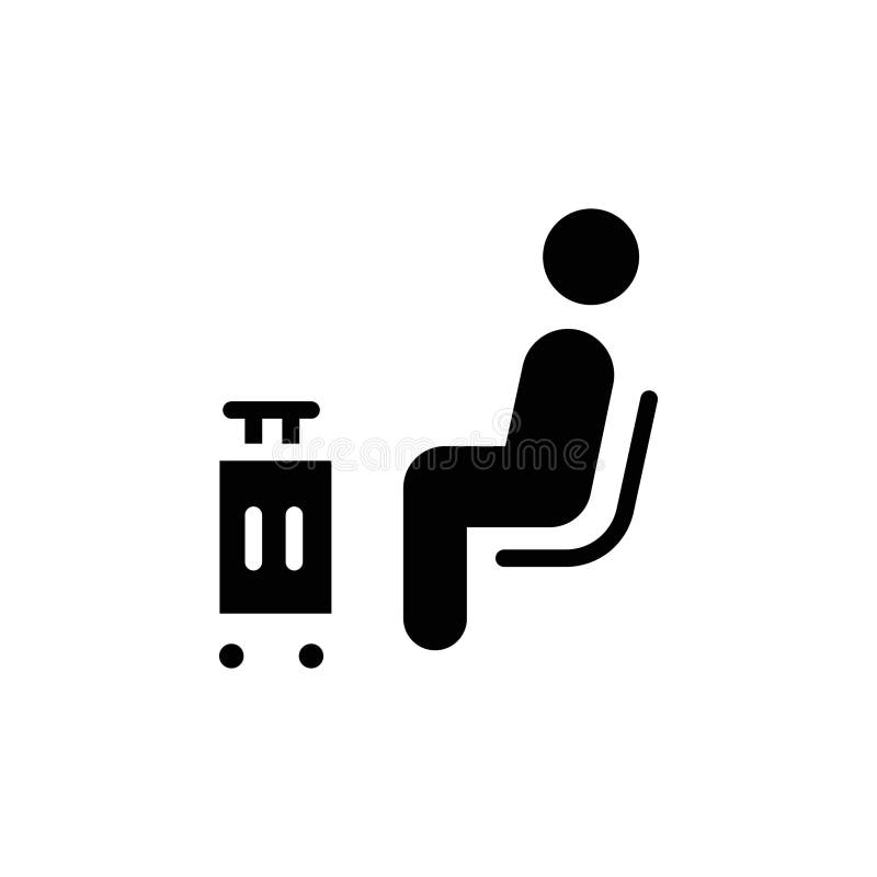 Traveler Sitting in the Airport Lounge Icon Web Design in Vector Stock ...