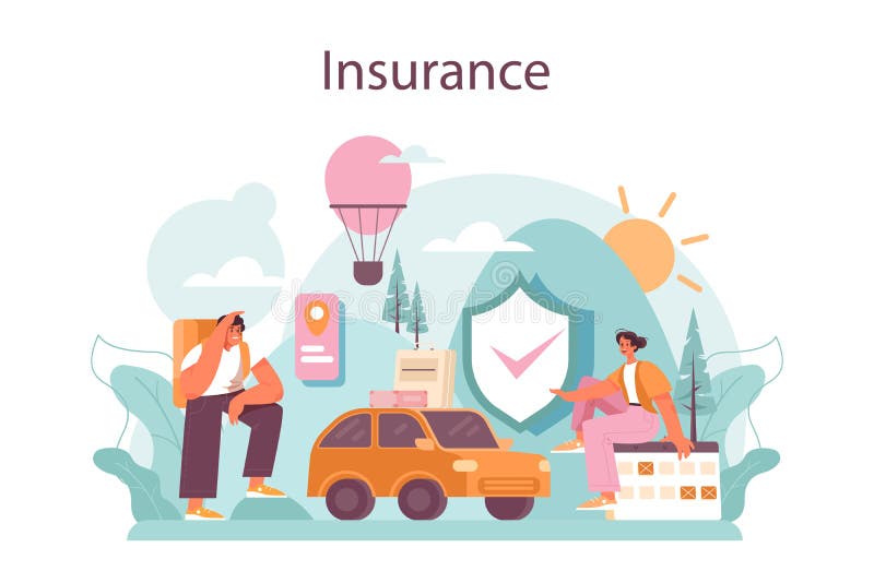 Traveling Abroad Concept. Visa Application Approving and Insurance ...