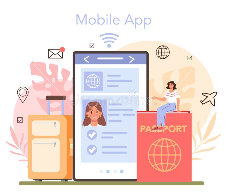 Traveling Abroad Online Service or Platform. Visa Application Approving ...