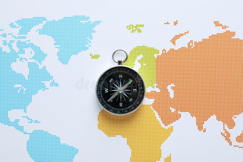 Traveling, Adventure and Vacation Concept with Compass Stock Image ...