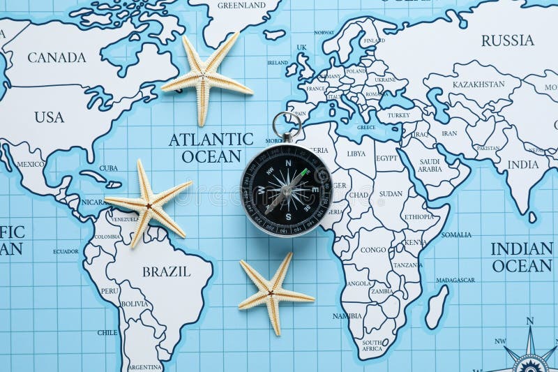 Traveling, Adventure and Vacation Concept with Compass Stock Image ...
