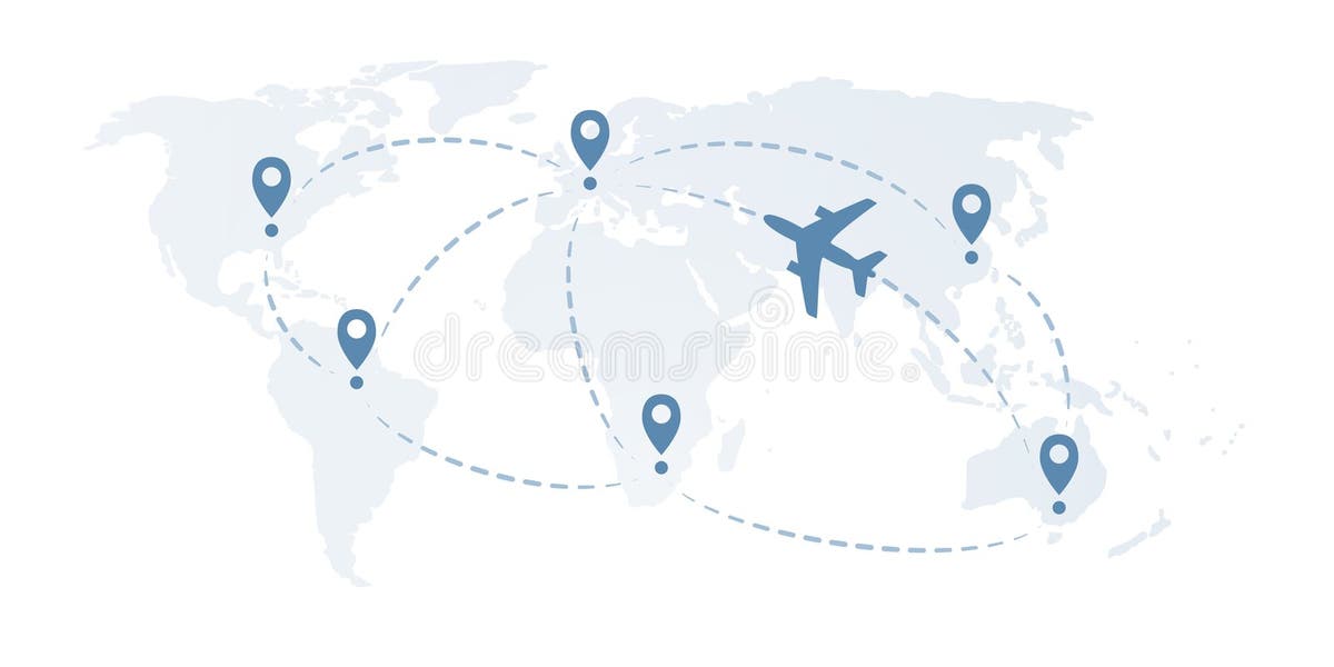 World Map Globe Air Routes Stock Illustrations 339 World Map Globe