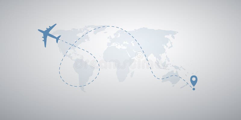 Travel by Airplane - World Map Design Stock Vector - Illustration of ...