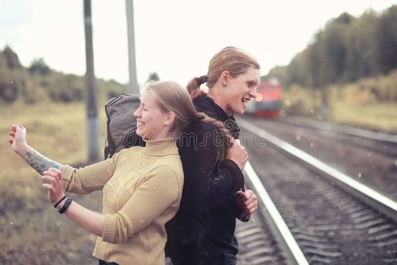 Traveling with a Backpack on Foot Stock Photo - Image of girl, hands ...