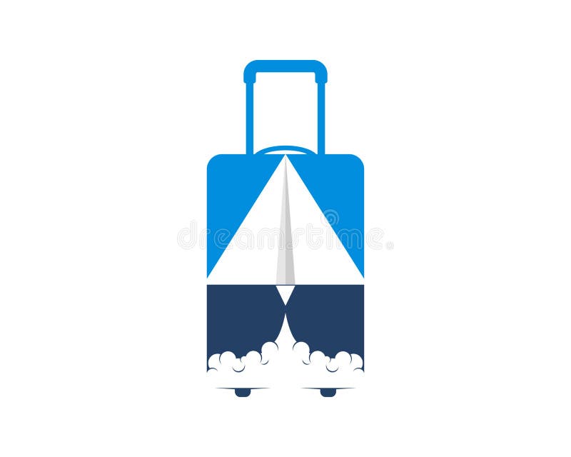 Traveling Bag with Flight Paper Plane Inside Stock Illustration ...