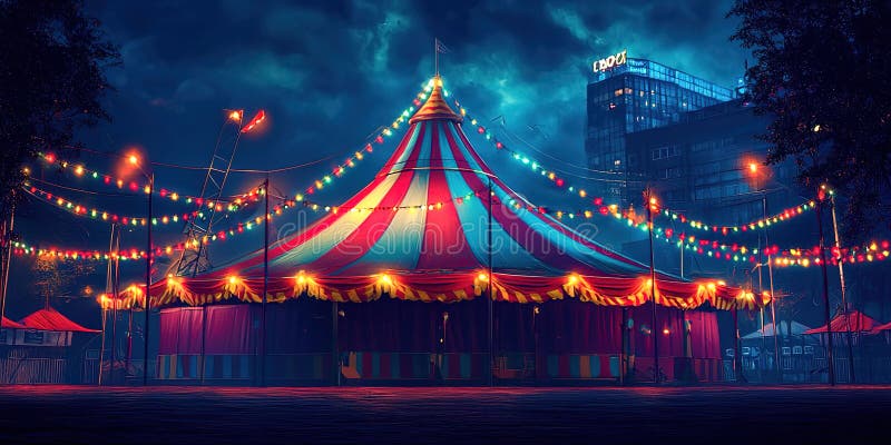 A Traveling Circus at Night Stock Image - Image of attraction, london ...