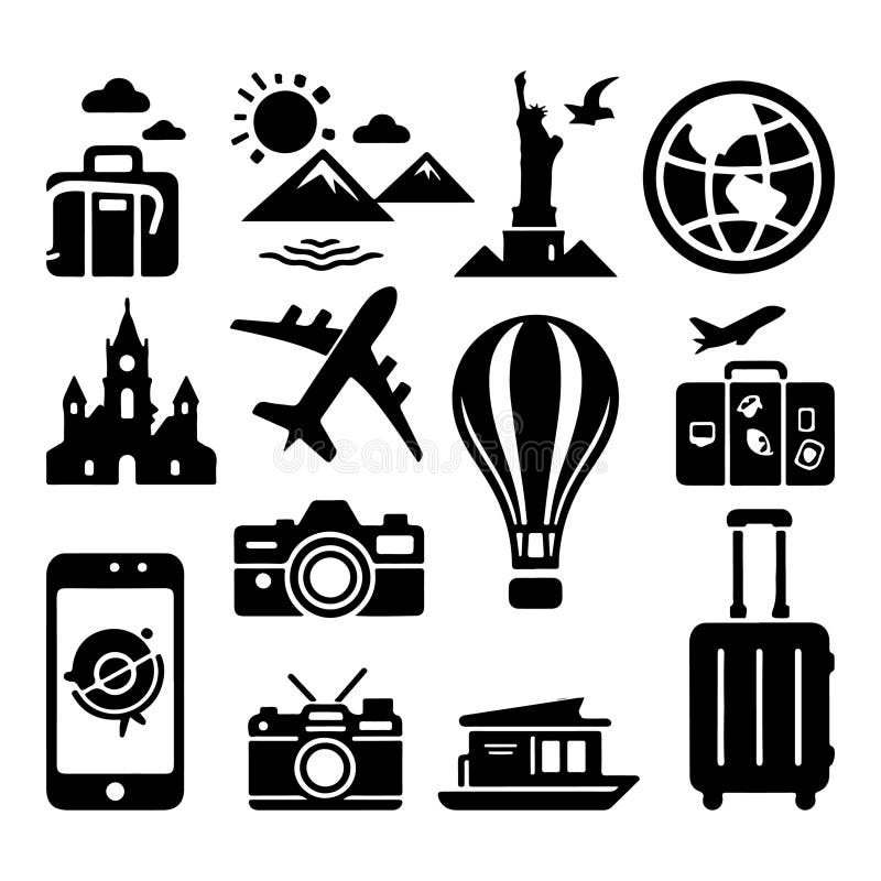Traveling Icon Silhouette Vector Design Stock Illustration ...