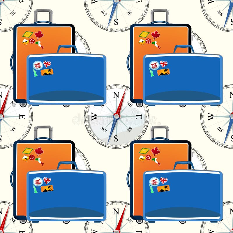 Traveling Pattern. Colorful Seamless Graphic Background Stock Vector ...