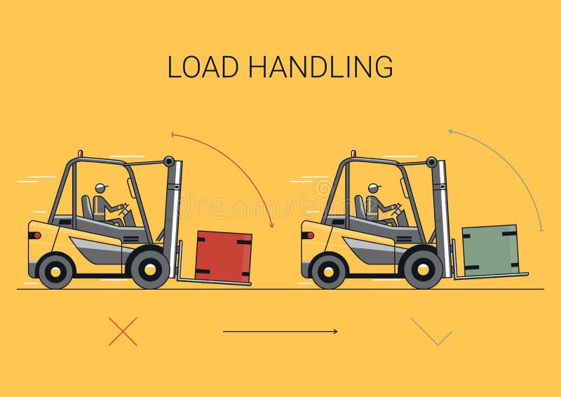 Traveling with Raised Forks and Mast Tilted Back. Stock Vector ...