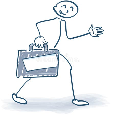 Traveling Stick Figure with Suitcase Stock Vector - Illustration of ...