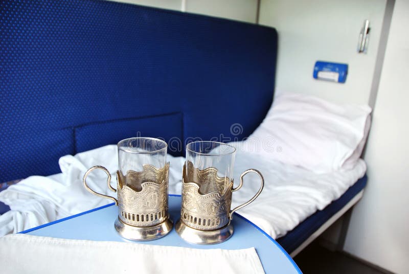 Classic Tea Drinking in a Russian Train Stock Image - Image of lonely ...
