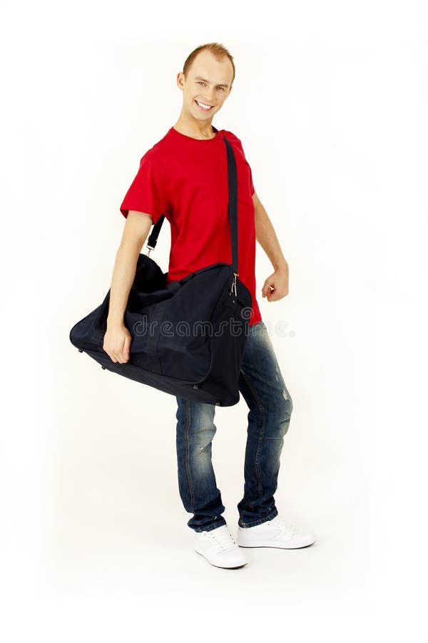 Traveller stock image. Image of person, luggage, white - 24795785