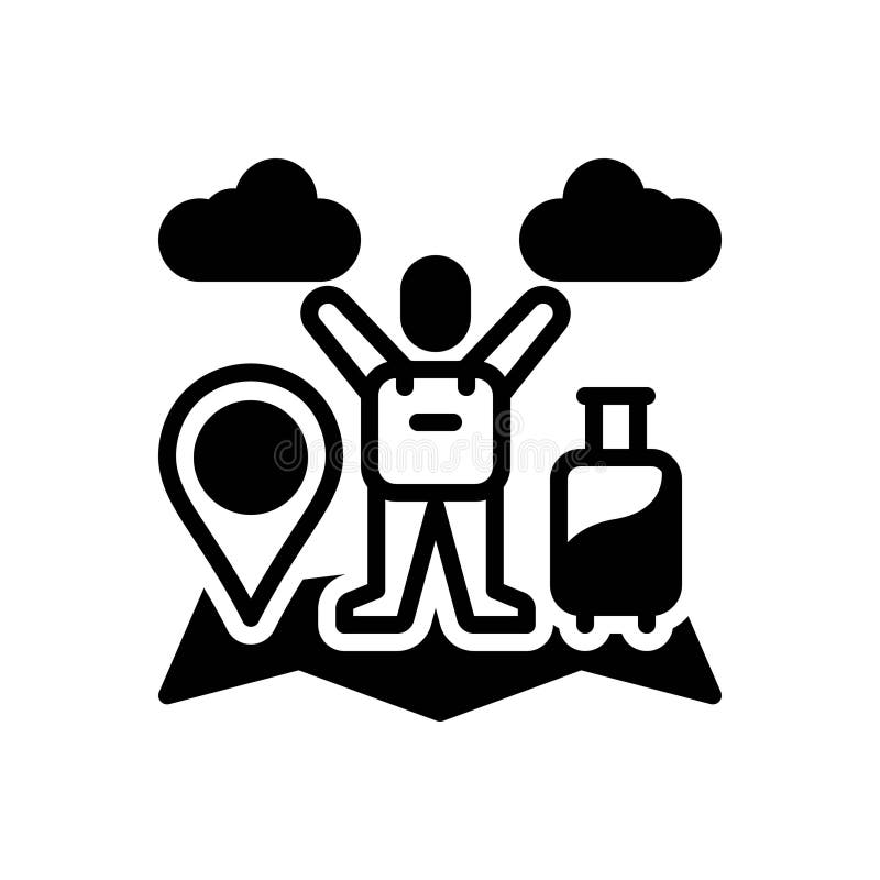 Black Solid Icon for Traveller, Migratory and Trip Stock Illustration ...