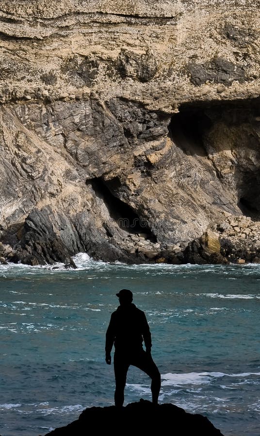Traveller S Shadow in the Foreground in a Cave with a Background of ...