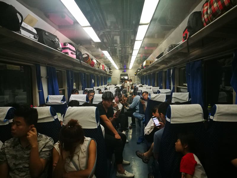 Travellers in the Old Train with Tire Expression Editorial Stock Photo ...