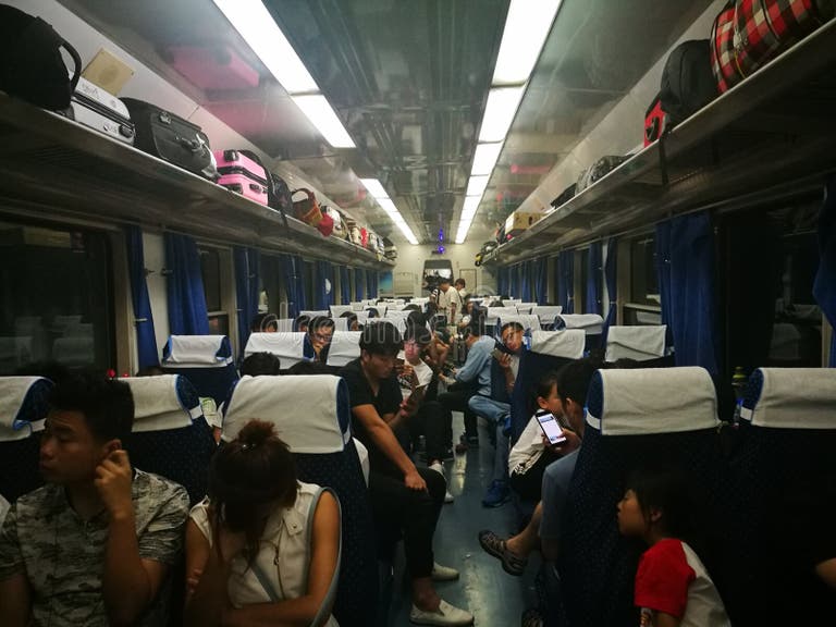 Travellers in the Old Train with Tire Expression Editorial Stock Photo ...