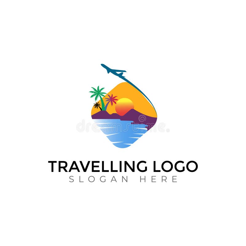 Travelling Abstract Blue Color Logo Stock Vector - Illustration of ...