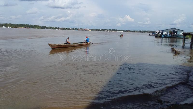 Travelling Along the Amazon River in the Amazonia Rain Forest South ...