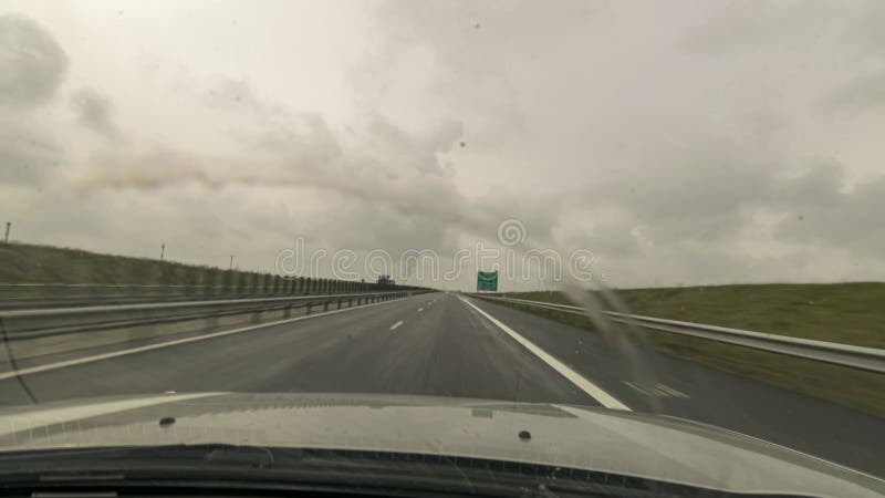 Travelling Fast on Highway in Rainy Spring Stock Video - Video of ...