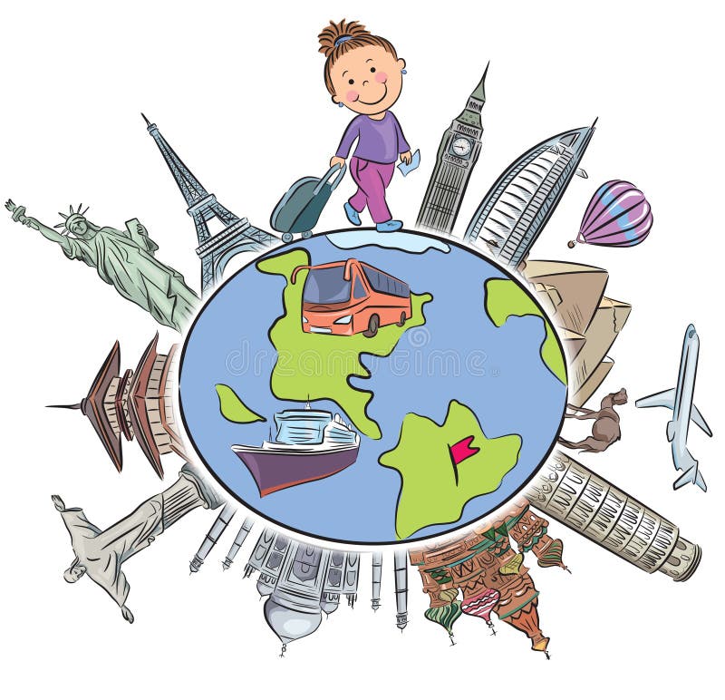 Travelling illustration stock vector. Illustration of arab - 29778737