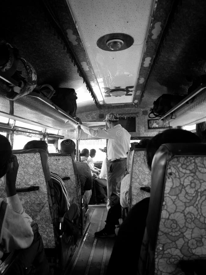 Travelling in Indian Bus Interior Editorial Stock Image - Image of ...