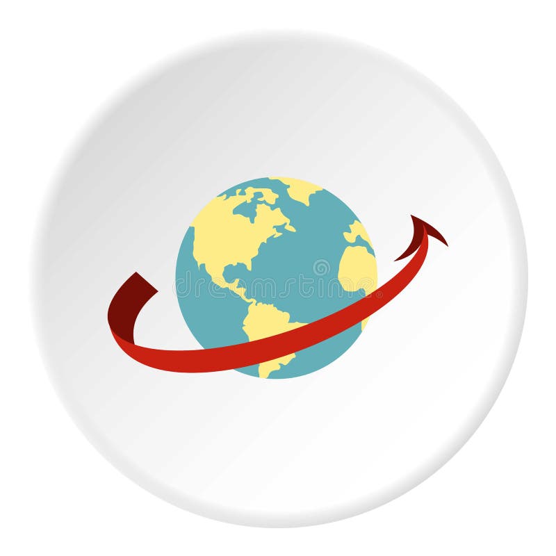 Travelling by Plane Around the World Icon Circle Stock Vector ...