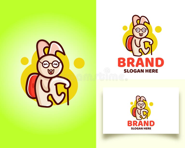 Travelling Rabbit Vector Logo Stock Vector - Illustration of cartoon ...