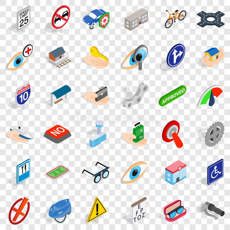 Traverse Icons Set, Isometric Style Stock Vector - Illustration of ...