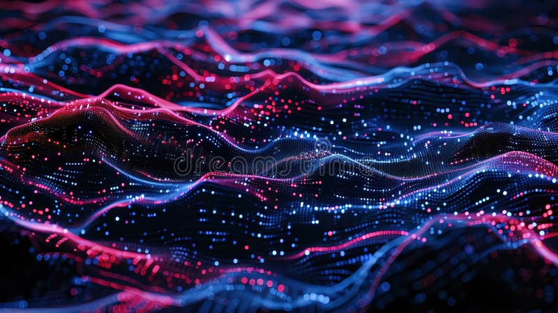 Traversing the Cyber Landscape Abstract Electronic Patterns on Black ...